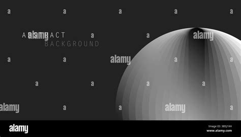 Abstract Sphere Made Of Flowing Black And White Gradient Stripes The
