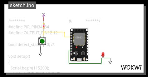 ตัวอย่าง Pir Sensor Wokwi Esp32 Stm32 Arduino Simulator