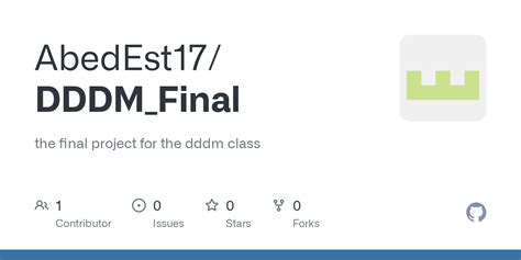 Github Abedest Dddm Final The Final Project For The Dddm Class