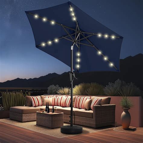 Homshade 75ft Solar Patio Umbrella Solar Lights Led