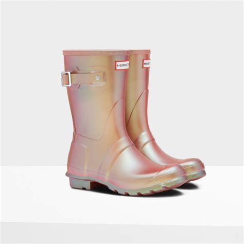 Hunters New Pink Metallic Rain Boots Will Have You Shining Through The Rain