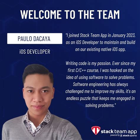 Stack Team App On Linkedin Welcome To Stack Team App Paulo Dacaya Paulo Has Joined Stack Team App…