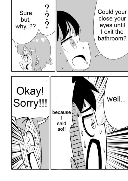 School Girl Wets Herself Due To Boy Being In The Girls Bathroom Omorashi Doujins Omorashi