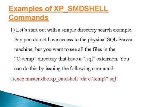 Presentation On Xpcmdshell By Hussain Nikhil Using Xpcmdshell