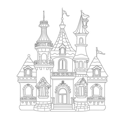 귀여운 성 색칠하기놀이 벡터 무료 색칠 공부 페이지 개요 스케치 드로잉 궁전 그림 궁전 개요 Png 일러스트 및 벡터 에 대한 무료 다운로드 Pngtree