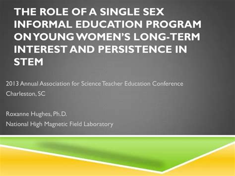 Ppt The Role Of A Single Sex Informal Education Program On Young