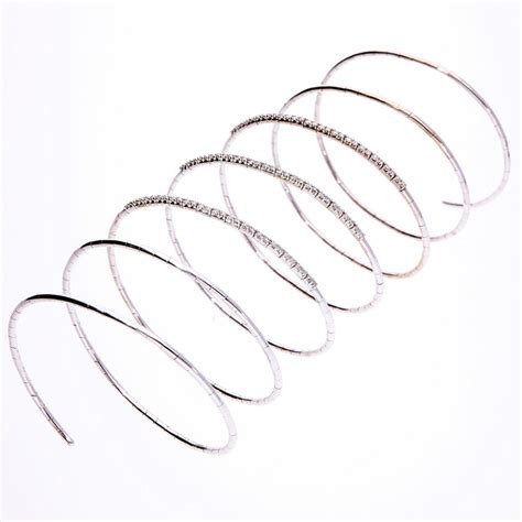 White Gold 18 Karat Extendable Elastic Bracelet With Diamonds For Sale At 1stdibs