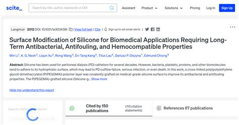 Surface Modification Of Silicone For Biomedical Applications Requiring