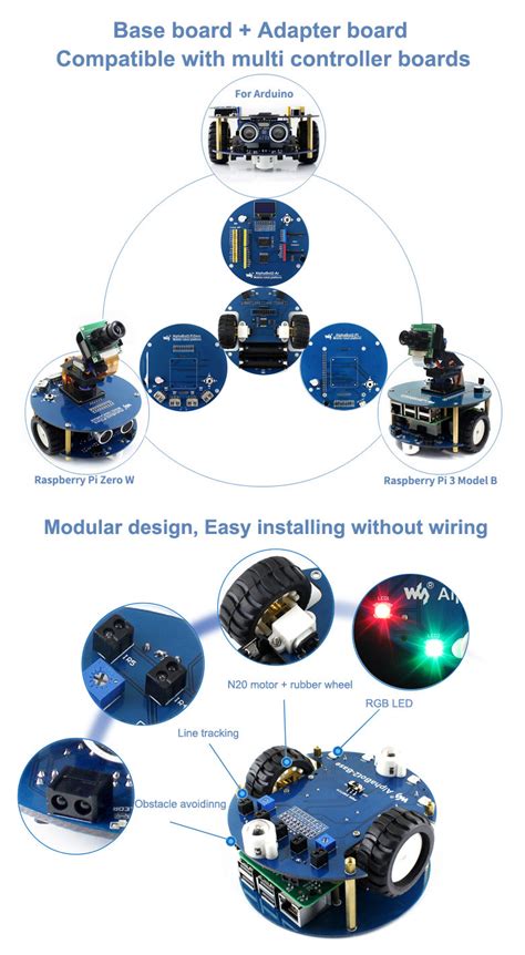 Waveshare Alphabot2 Robot Building Kit For Raspberry Pi Raspberry Pi