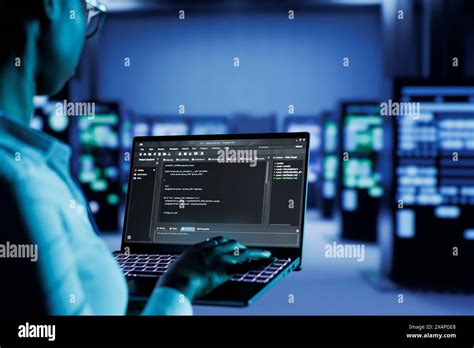 it developer running code and programming on laptop troubleshooting