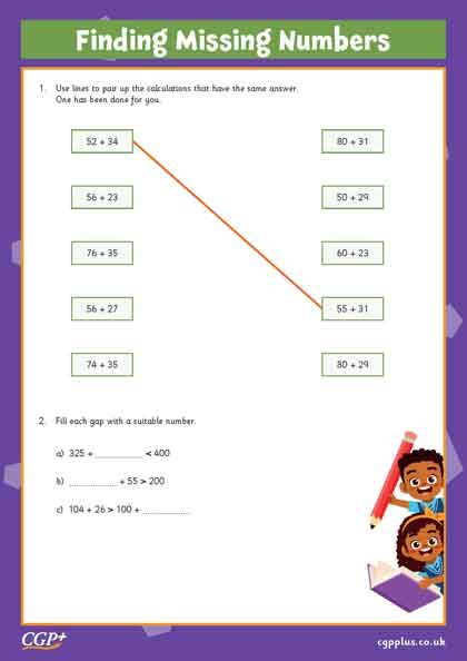 finding missing numbers problems foundation year 5 cgp plus