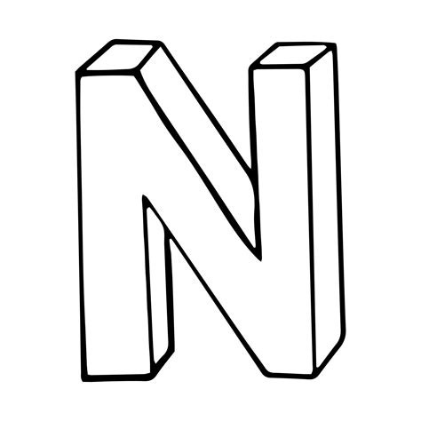 Letter N Hand Drawn In Doodle Style Sketch Vector Font Handwriting 13713483 Vector Art At