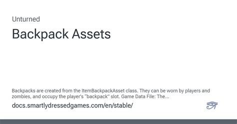 Backpack Assets — Unturned 3x Documentation