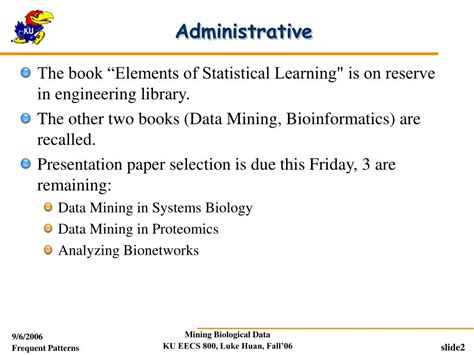 Ppt Eecs 800 Research Seminar Mining Biological Data Powerpoint