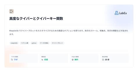 Matplotlib における高度なクイバーとクイバーキー関数 Labex