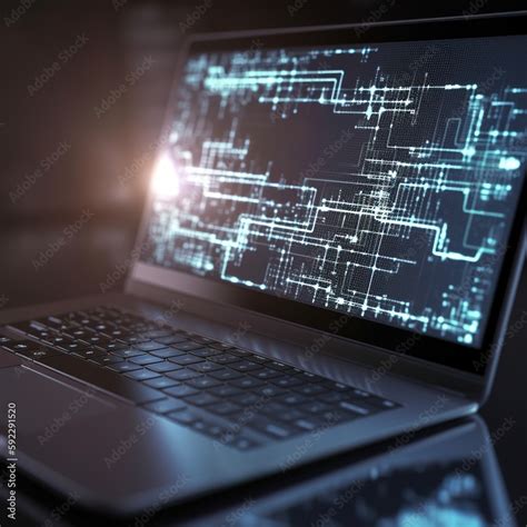 Laptop On The Screen Of A Laptop Abstract Programming Language And Program Code On Screen