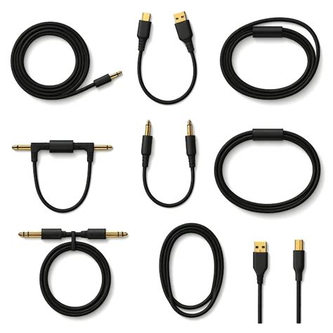 Premium Vector A Collection Of Black Cables With A White Background