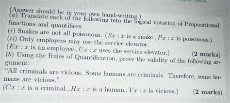 answer should be in your own hand writing a