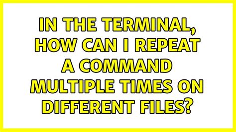 Ubuntu In The Terminal How Can I Repeat A Command Multiple Times On Different Files Youtube