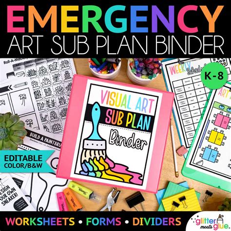 Art Sub Binder Printables And Templates Bundle Editable Forms