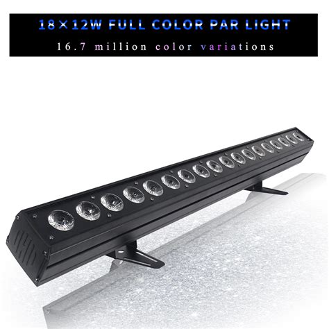 벽 와셔 라이트 rgbw led 파 실내 투광 조명 dj 바 파티 쇼 스포트라이트 18x12w rgbwa uv 5in 1