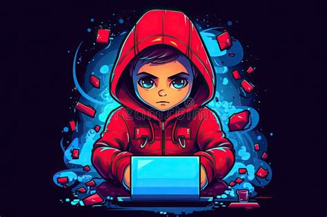 Anonymous Cute Hacker Concept Of Hacking Cybersecur Illustration Ai Generative Stock