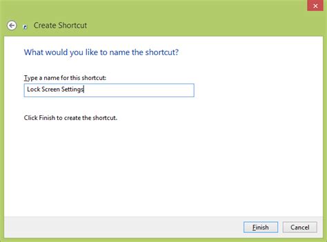 How To Create A Shortcut To Open Lock Screen Settings In Windows 8 1