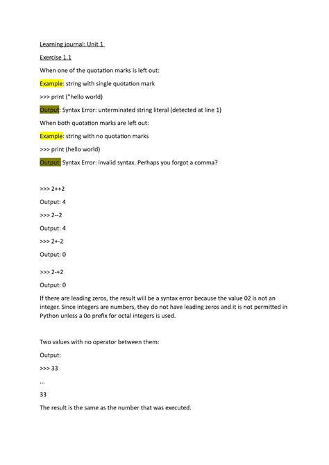learning journal unit 1 pf learning journal unit 1 exercise 1 when