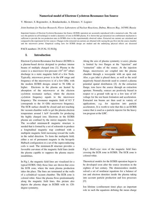 Pdf Numerical Model Of Electron Cyclotron Resonance Ion Source
