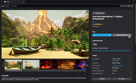Fab User Interface Reference In Unreal Editor For Fortnite Fortnite
