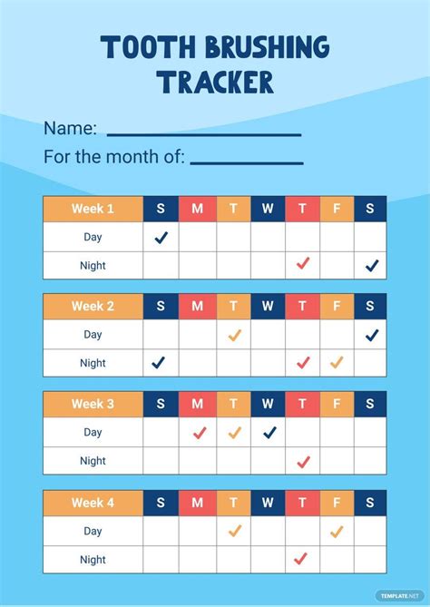 Tooth Brushing Chore Chart In Illustrator Pdf Download