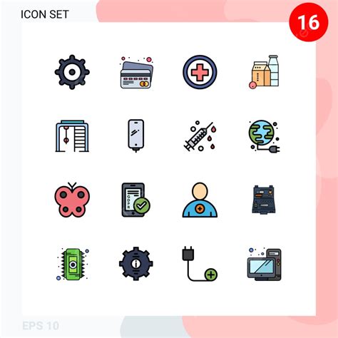 전화용 16개의 상업용 플랫 컬러 채워진 라인 팩 세트 가득 차 있다 을 더한 색깔 Png 일러스트 및 벡터 에 대한 무료 다운로드 Pngtree