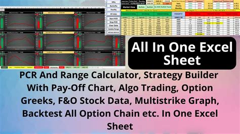 All In One Excel Sheet PCR Algo Trading Backtest Greeks Data F