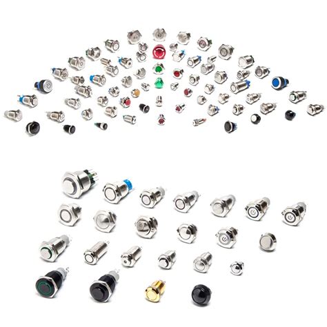 Power Waterproof Ip67 Latching Lock Momentary Metal Push Button Switch Metal Push Button