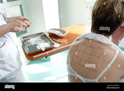 Allergy Test Woman Stock Photo Alamy