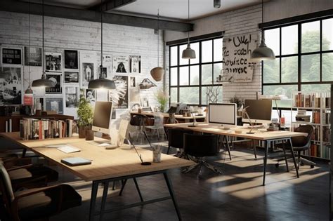Premium Ai Image Modern Office Workspace Interior Generative Ai