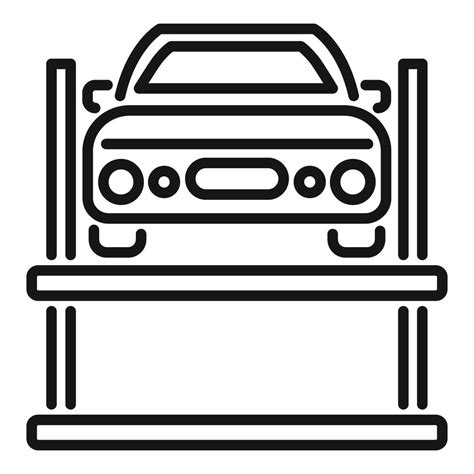 Car Lift Repairing Vehicle On Platform In Garage 47223550 Vector Art At