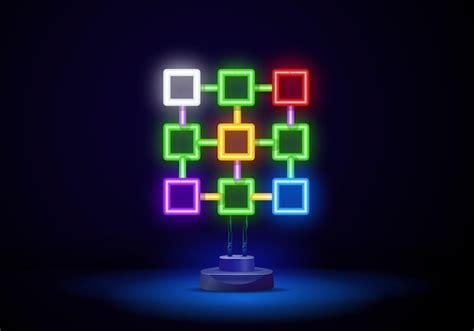 premium vector blockchain cube chain symbol on square code big data