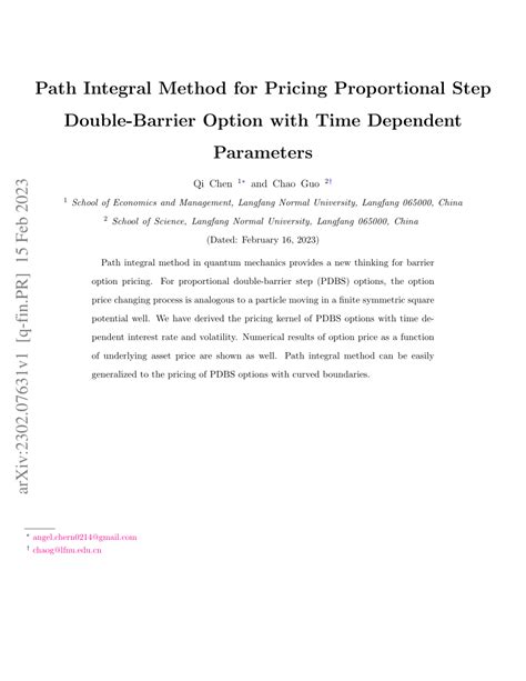 pdf path integral method for pricing proportional step double barrier