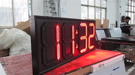 Wall Mounted Large Led Digital Clock Billboard Led Clock Thermometer Led Time And Temperature