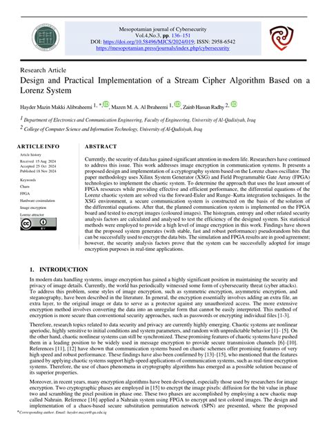 Pdf Design And Practical Implementation Of A Stream Cipher Algorithm