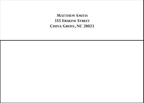 Return Address Printed On Back Flap Of Outside Envelopes
