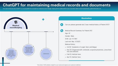 Chatgpt For Maintaining Medical Records And Documents Unleashing Healthcare Ppt Template Ai Ss V