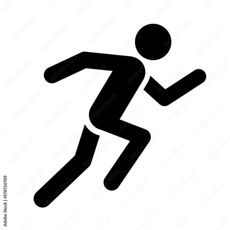 Poster Run Icon Running Man Icon Vector Symbol Wall Art Ukposters