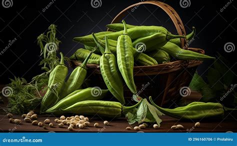 Crisp Okra Arrangement Composition Stock Illustration Illustration Of Arrangement Food 296160706