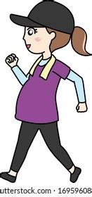 Pregnant Women Walking Exercises Stock Vector (Royalty Free) 1695960802 ...