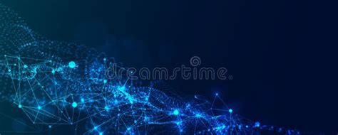 Abstract Plexus Vector Background Glowing Particles Dynamic Flow Stock