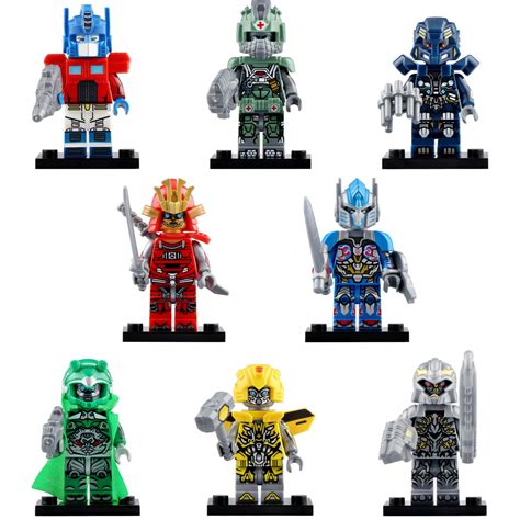 8pcs Set Transformers Robot Megatron Optimus Prime Bumblebee Lego