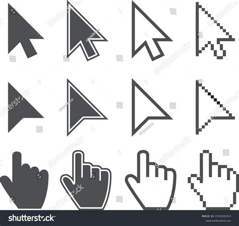Mouse Clicking Cursor Finger Pointer Hand Stock Vector Royalty Free Shutterstock