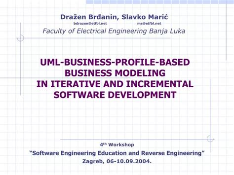 Ppt Uml Business Profile Based Business Modeling In Iterative And